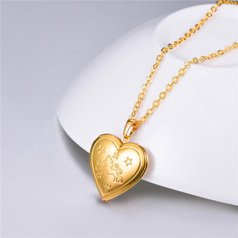 Heart Photo Locket - Leo Zodiac Necklace Pendant – Boutique Zodiac